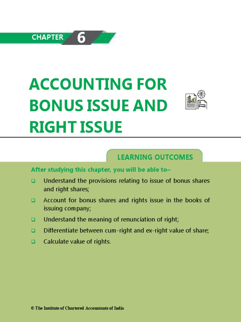 Accounting For Bonus and Right of Issue. | PDF | Stocks | Equity (Finance)