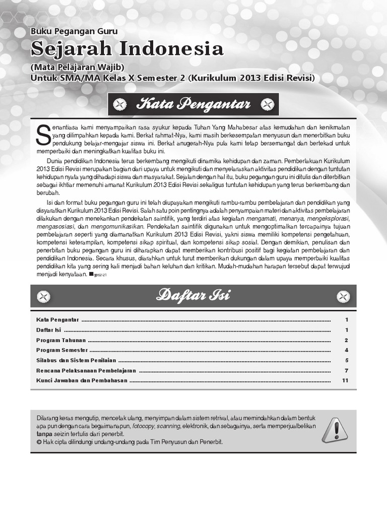PG Sejarah Indonesia X-2 K-13 2021v | PDF