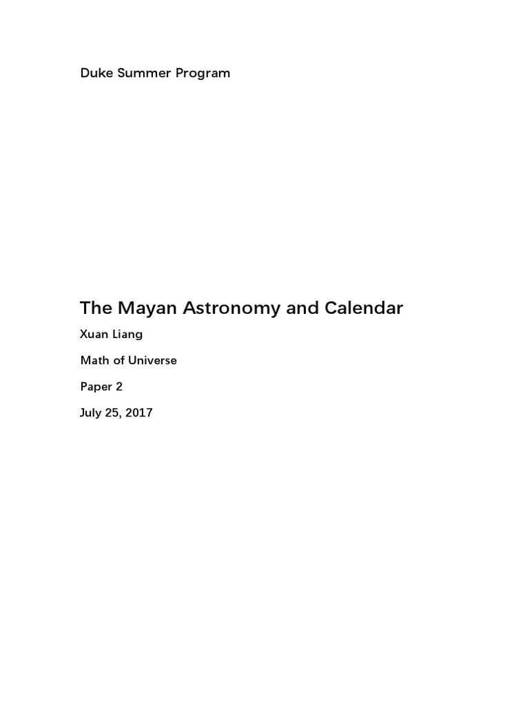 Mayan Astronomy and Calendar Insights | PDF | Maya Civilization | Maya ...