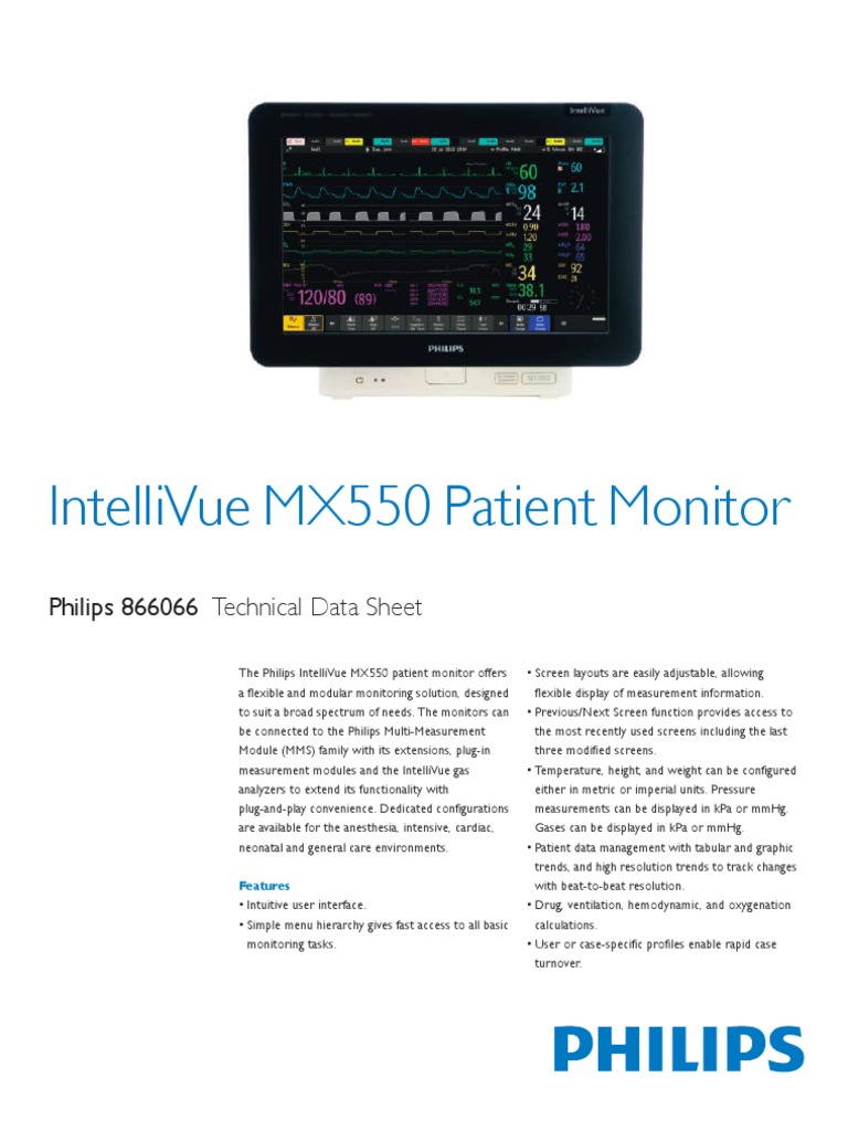 Philips MX 550 | PDF | Monitoring (Medicine) | Computer Monitor