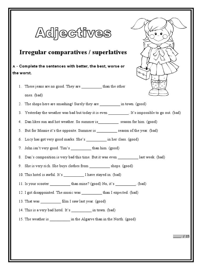Irregular Adjectives: Comparatives & Superlatives | PDF
