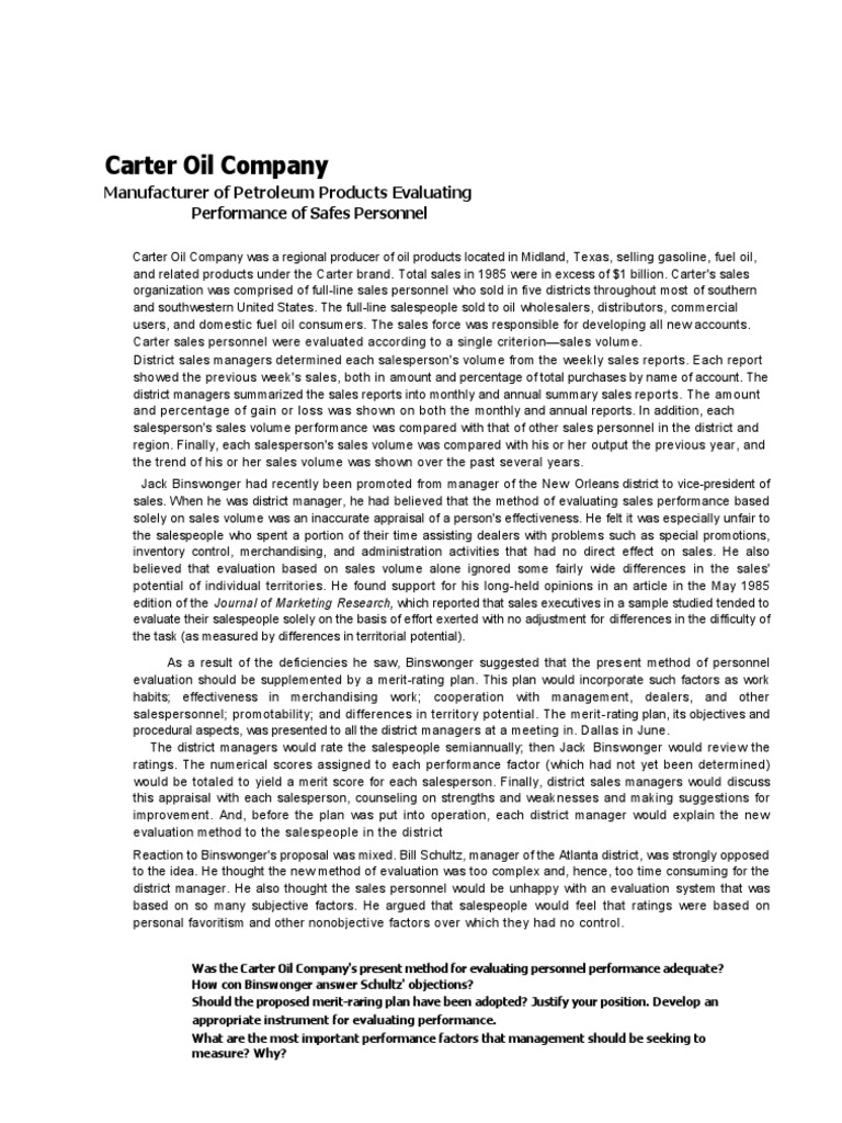 Case Studies Performance Evaluation | PDF | Sales | Performance Appraisal