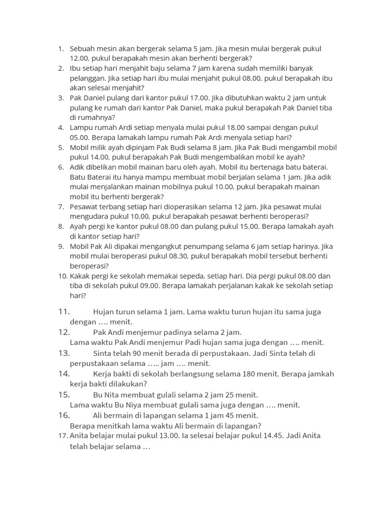 Soal Jam | PDF