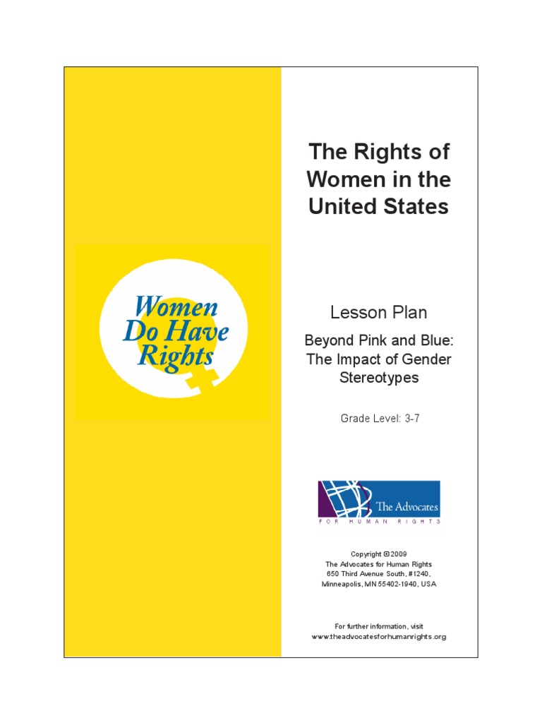 The Rights of Women in The United States: Lesson Plan | PDF | Gender ...