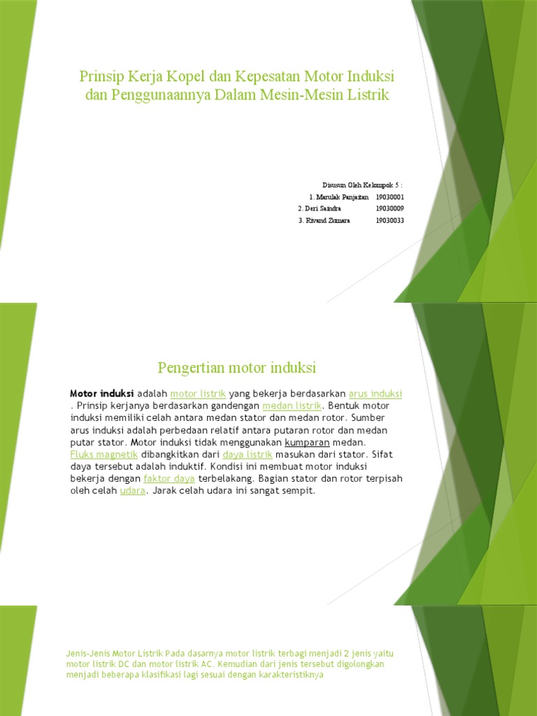Prinsip Kerja Kopel Dan Kepesatan Motor Induksi Dan | PDF
