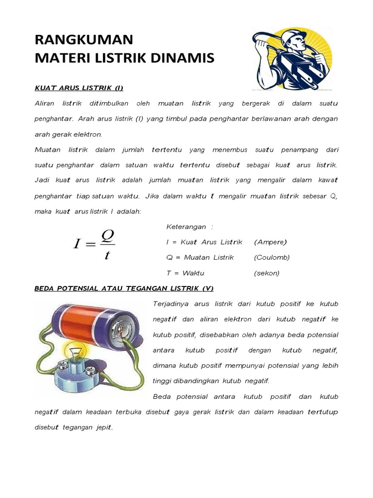 Rangkuman Materi Listrik Dinamis 1 | PDF