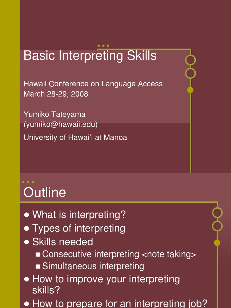 Interpreting Skills March 29 Yumiko Tateyama | PDF | Language ...