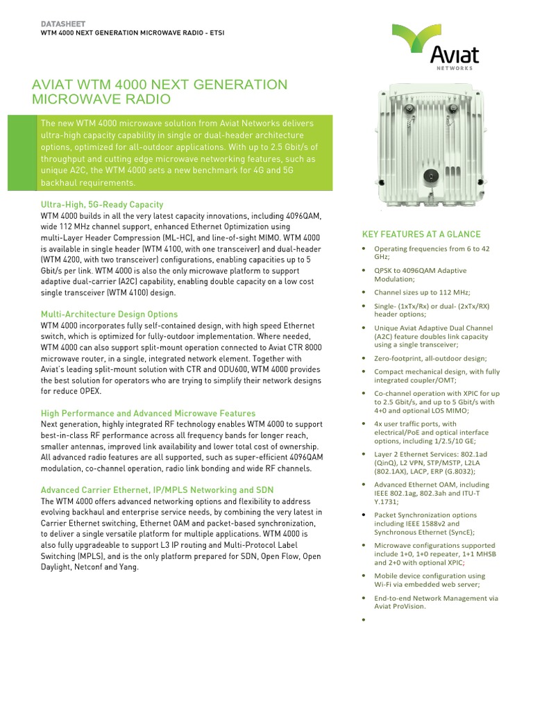 WTM 4000 Short-Form Datasheet Etsi Dec 2017 | PDF | Computer Network ...
