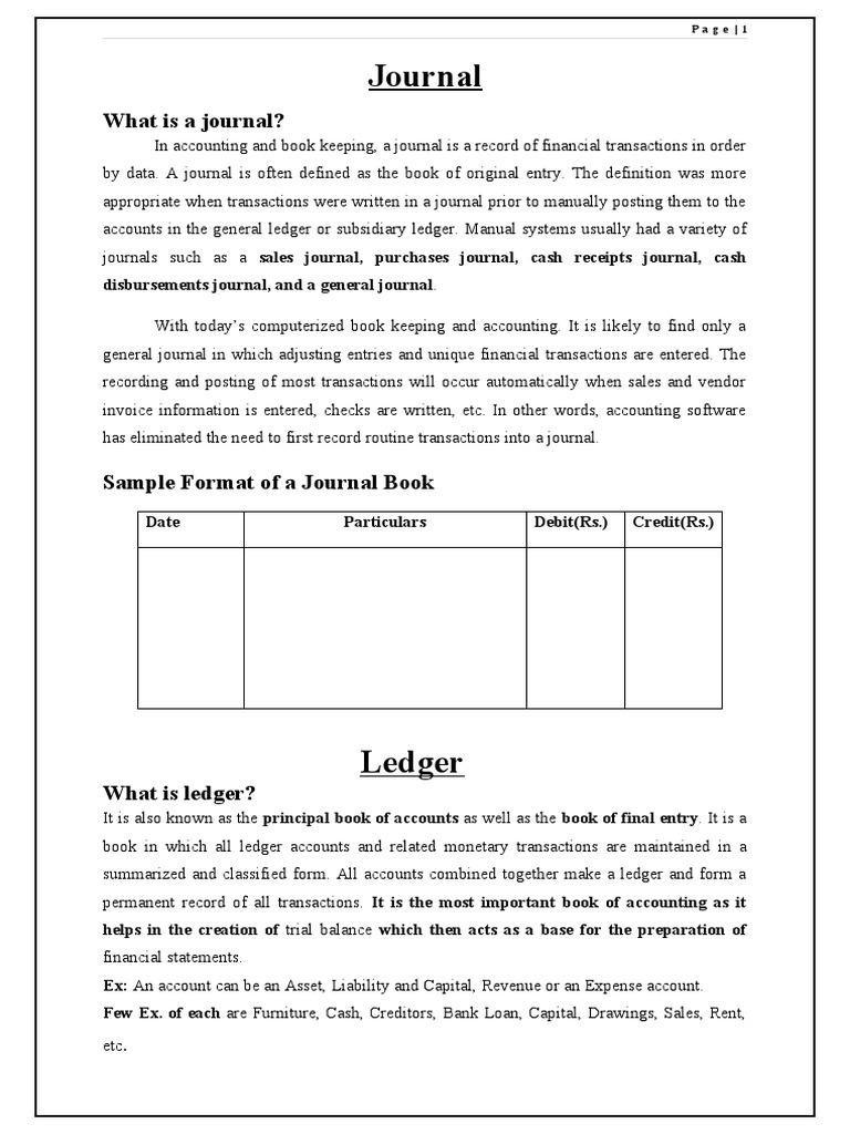 Journal: What Is A Journal? | PDF | Debits And Credits | Bookkeeping
