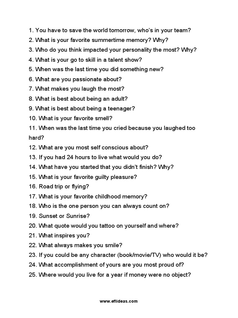 Engaging Conversation Starters for Adults | PDF