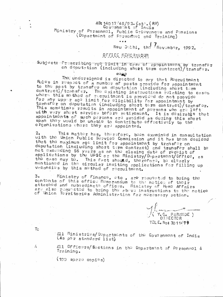 AB 14017 - 48 - 92 Estt - RR 17111992 | PDF | Economy Of India | Government AB 14017 - 48 - 92 Estt - RR 17111992 | PDF | Economy Of India | Government