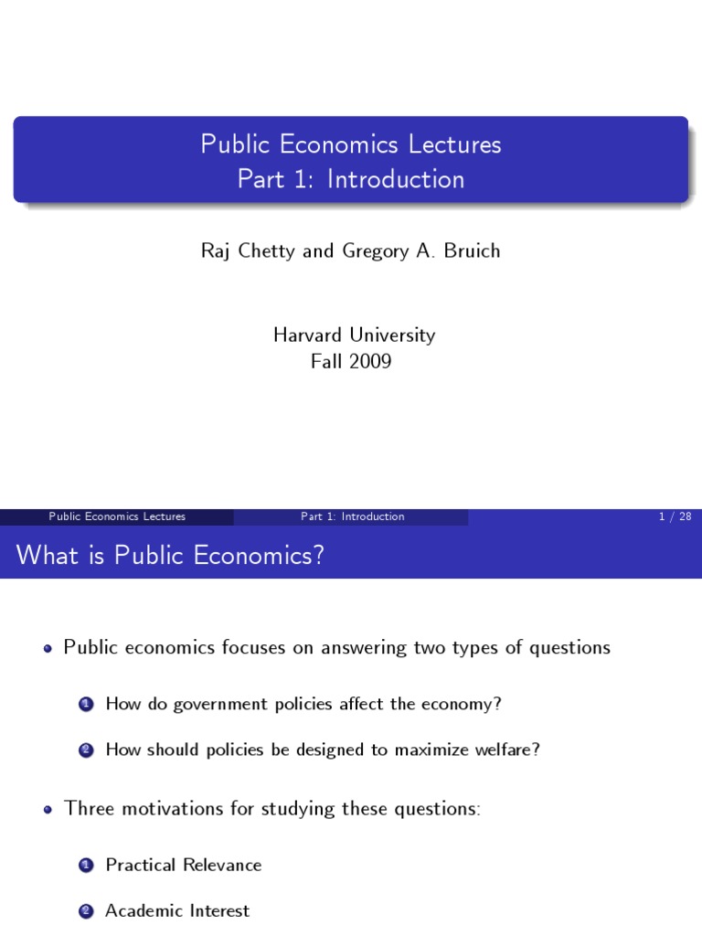 Public Economics Lectures | PDF | Taxes | Tax Incidence