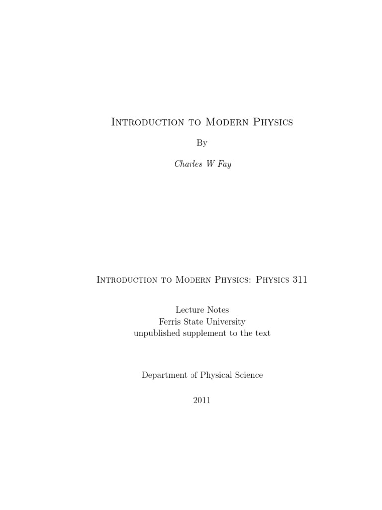 Modern Physics Notes | PDF