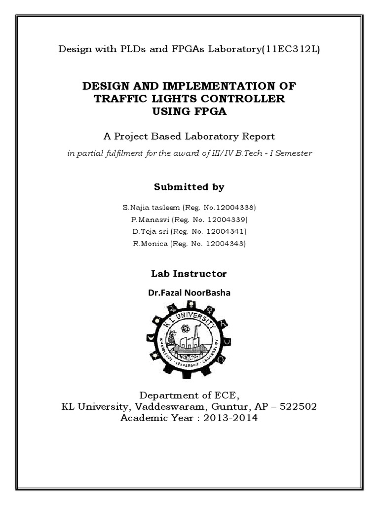 Design and Implementation of Traffic Lights Controller Using Fpga | PDF | Hardware Description ...