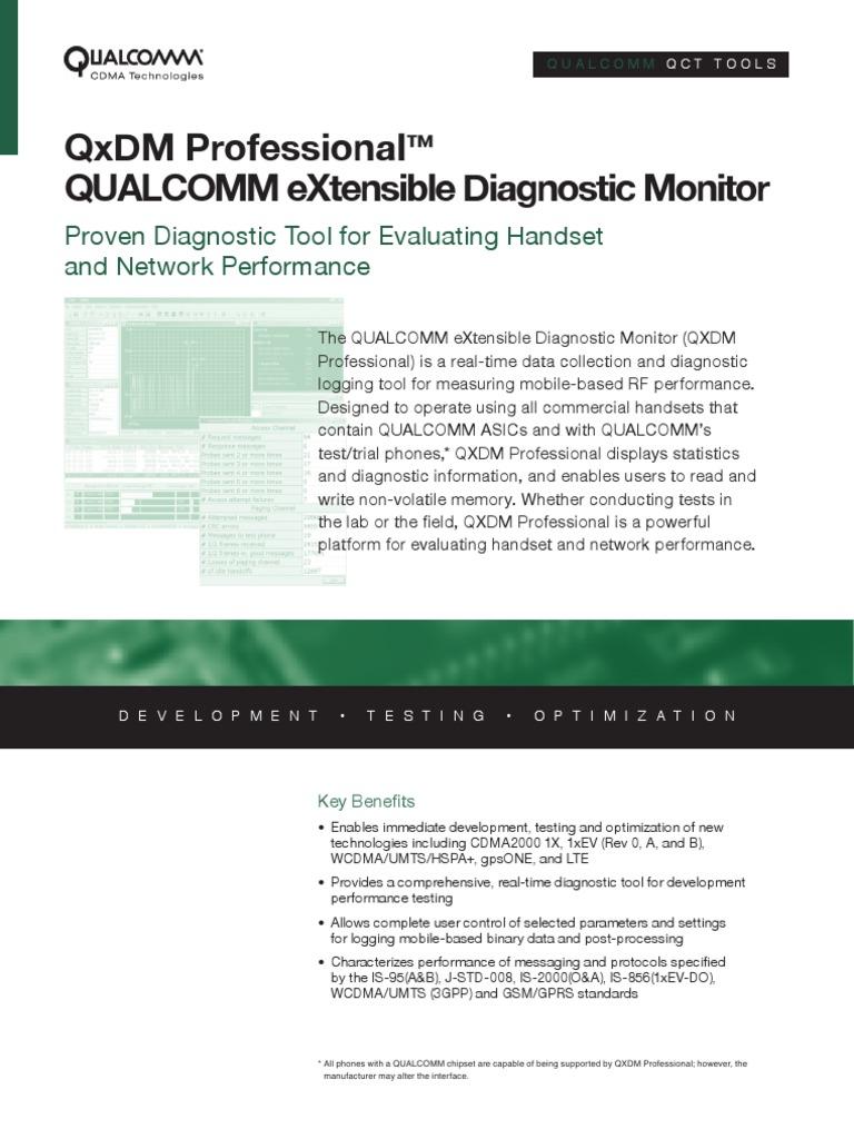 Qxdm Professionaltm Qualcomm Extensible Diagnostic Monitor ...