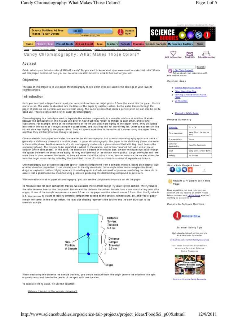 Candy Chromatography: What Makes Those Colors? | PDF | Chromatography ...