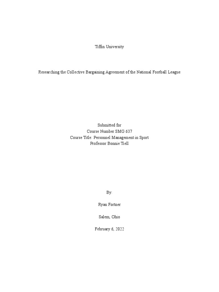 Researching The Collective Bargaining Agreement For The National ...