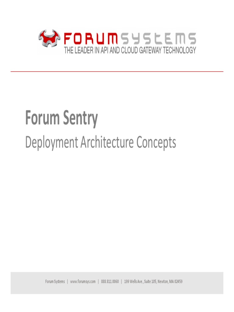Forum Sentry: Deployment Architecture Concepts | PDF | Representational ...