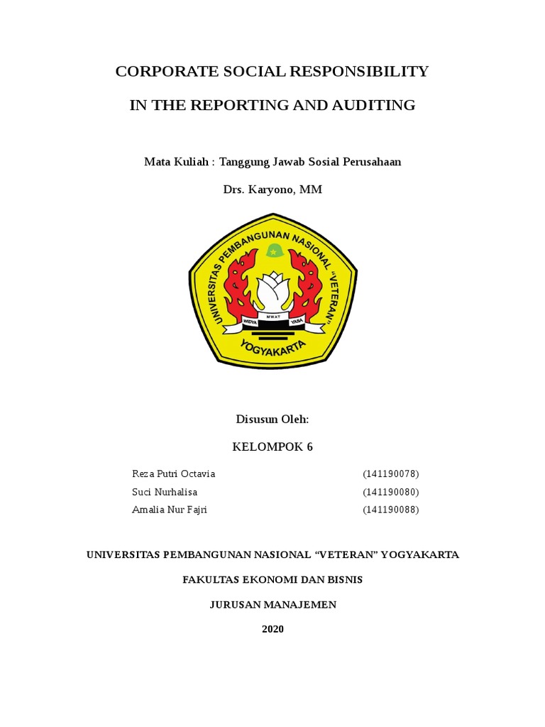 K6 Makalah CSR in The Reporting and Auditing | PDF | Bisnis