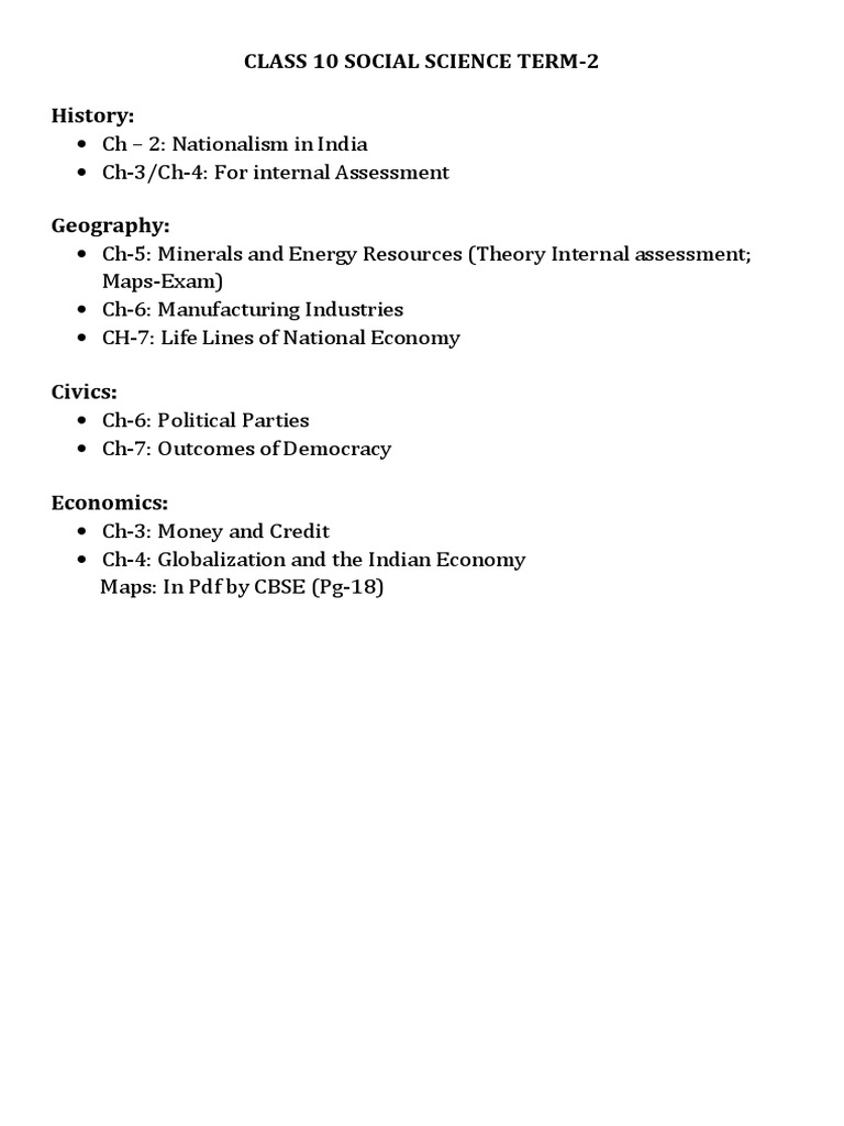 Class 10 Social Science Term-2 History | PDF