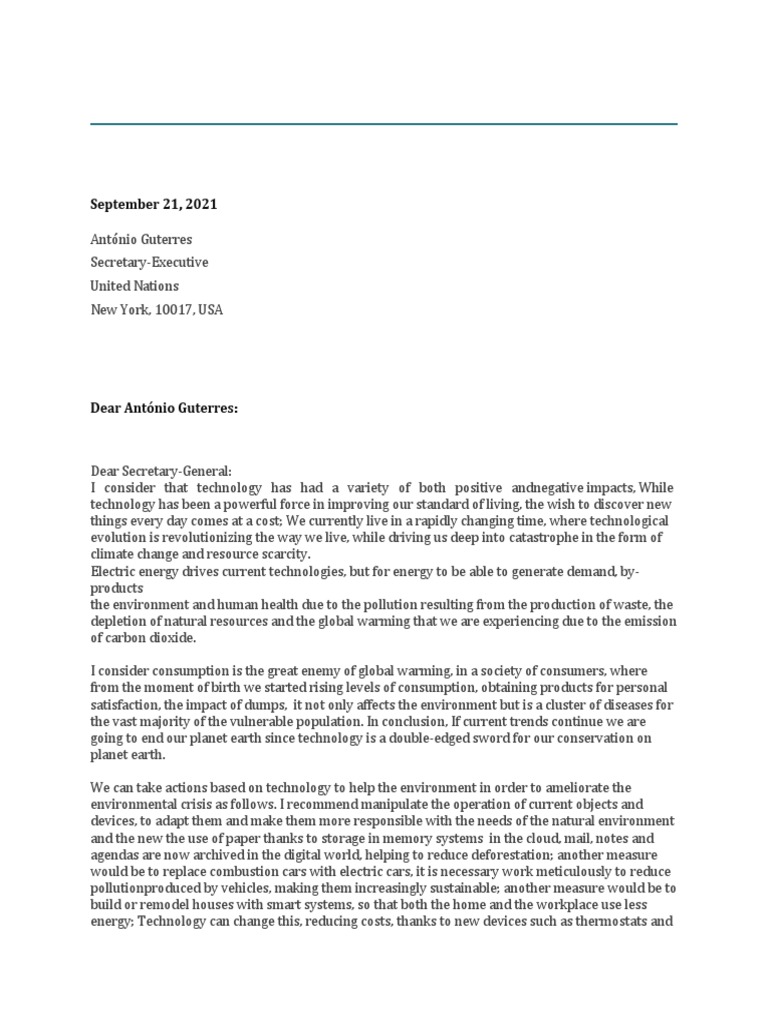 Letter Template | PDF | Climate Change | Natural Environment
