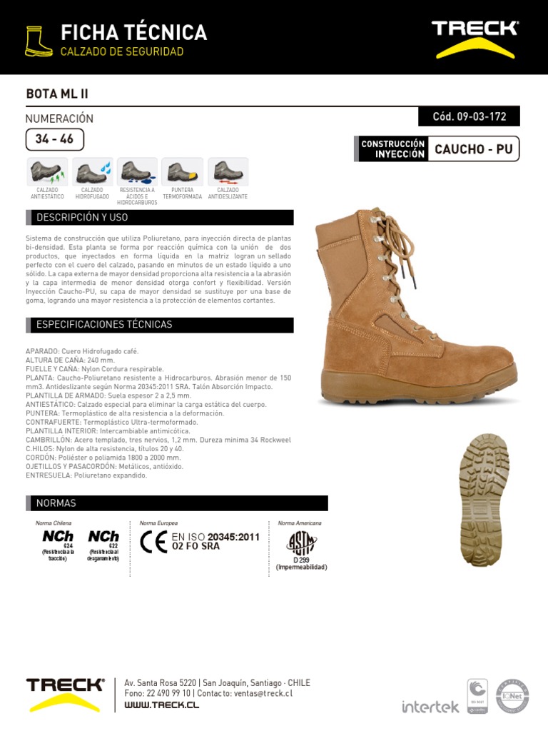 Ficha Botas Seguridad | PDF | Calzado | Materiales