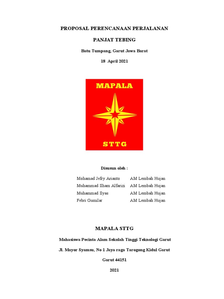 Proposal Panjat Tebing MAPALA | PDF