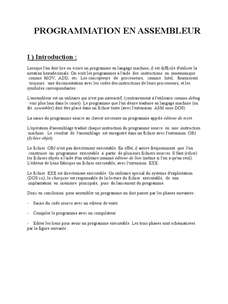 Chapitre 3 (Programmation en Assembleur) | PDF | Assembleur | Programmation
