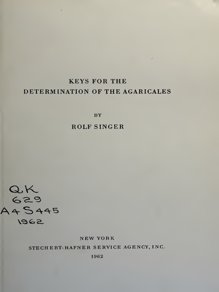 Keys For The Determination of The Agaricales - Rolf SInger | PDF ...