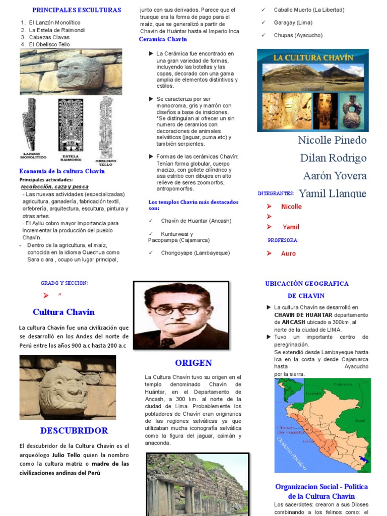 TRIPTICO (Cultura Chavín) | PDF | Andes | Antropología cultural