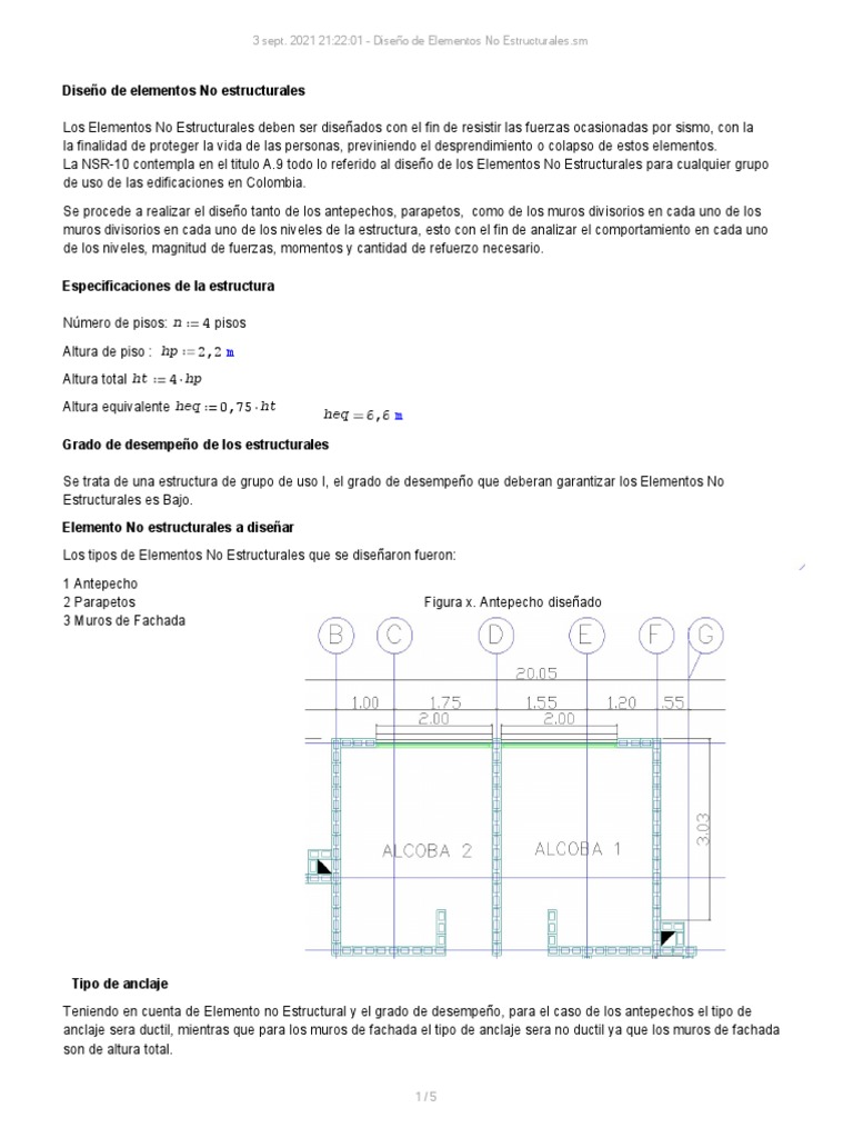 Diseño sísmico de elementos no estructurales en una edificación de ...