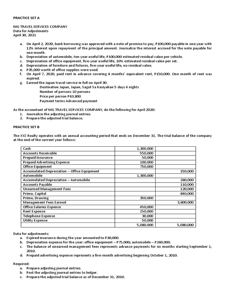 Adjusting Entries | PDF | Expense | Depreciation