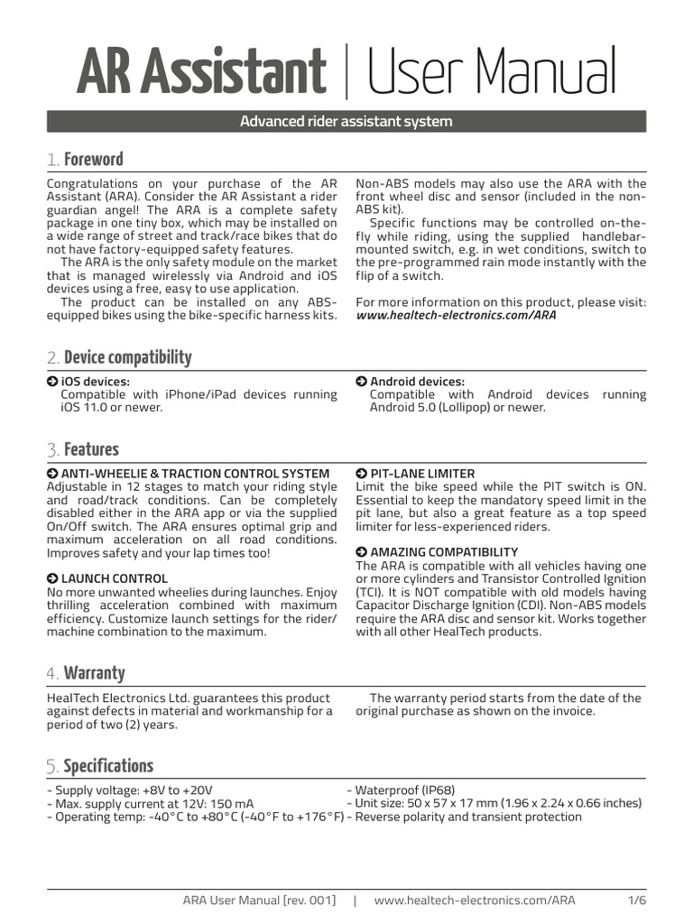 AR Assistant: User Manual | PDF | Ios | Android (Operating System)