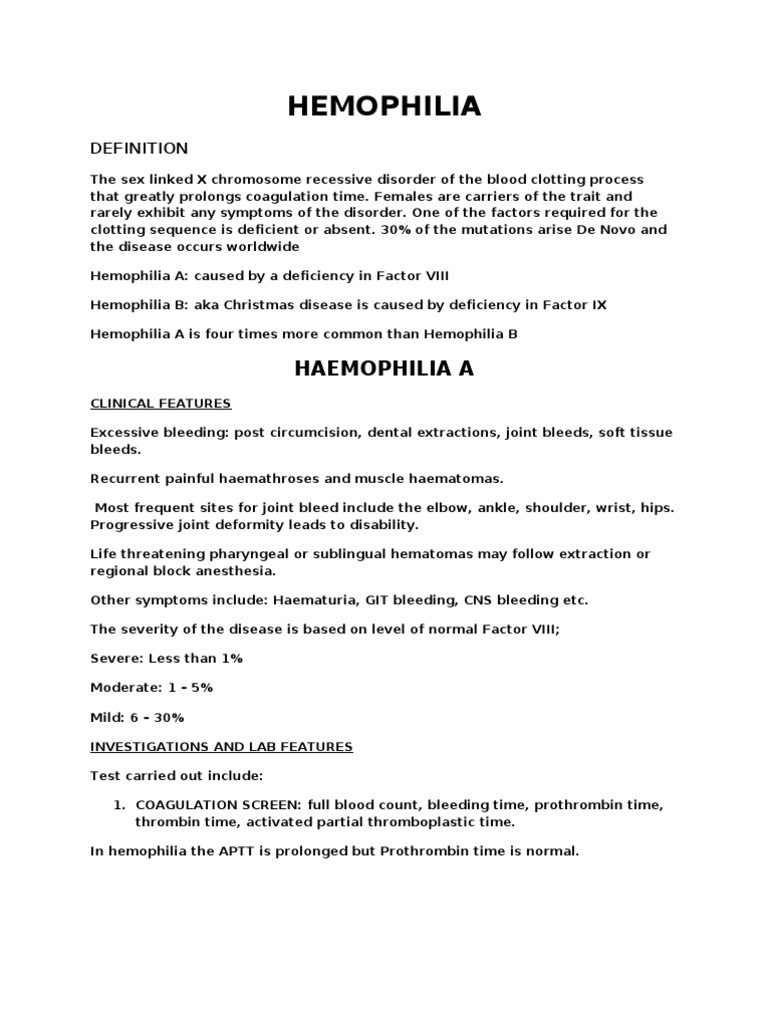 Hemophilia | PDF | Haemophilia | Medical Genetics