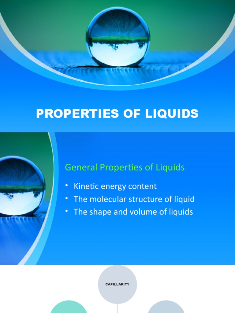 Properties of Liquids | PDF | Home & Garden | Technology & Engineering