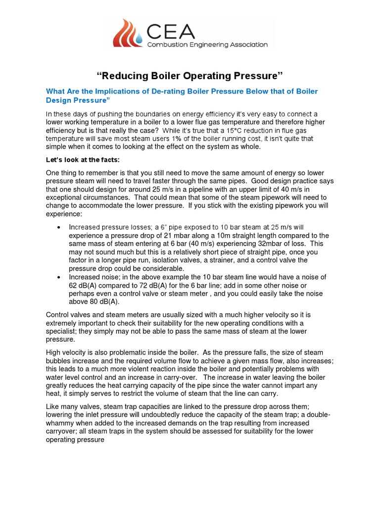 Reducing Boiler Operating Pressure Risks | PDF | Boiler | Valve