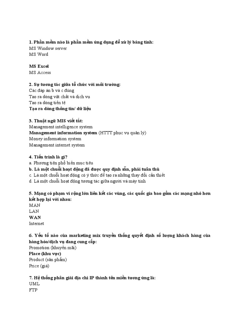 Ôn tập HTTTQL | PDF