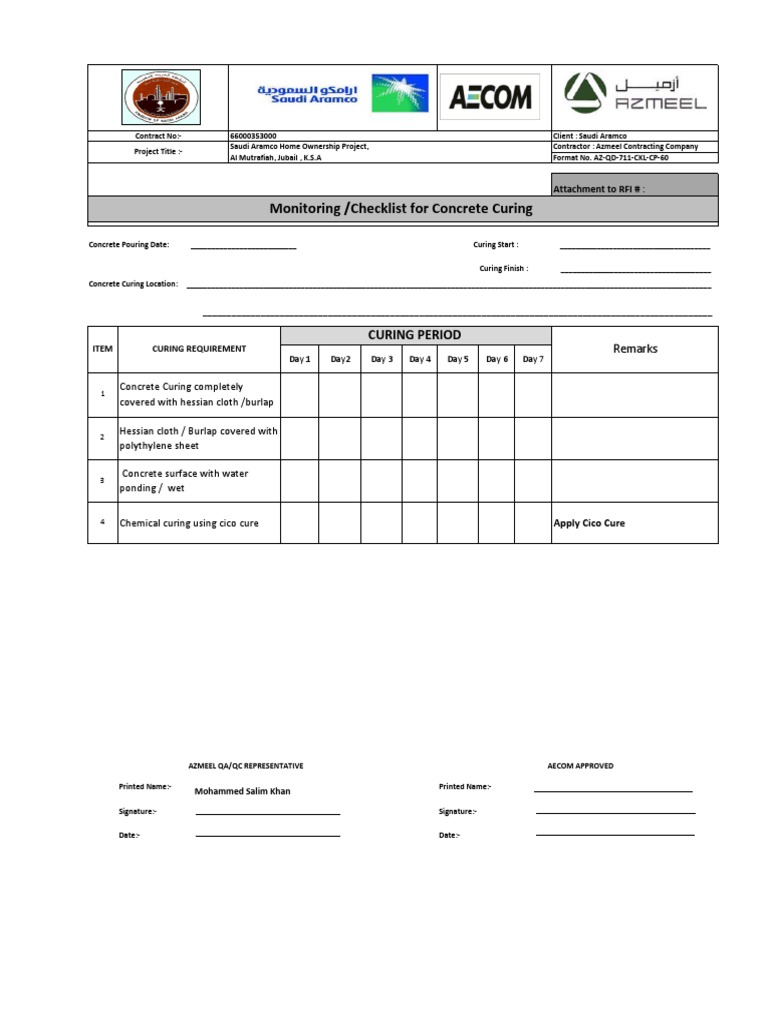 Curing Compound Checklist | PDF | Economic Sectors | Woven Fabrics