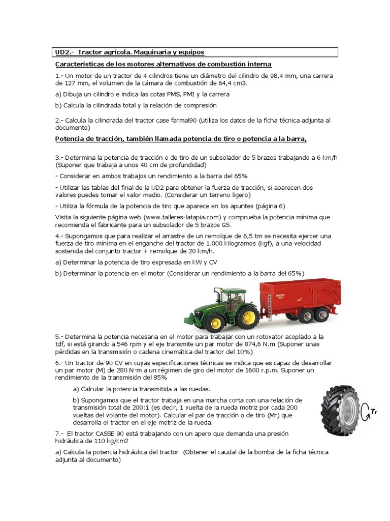 Potencia y características del motor UD2 | PDF | Tractor | Transmisión ...
