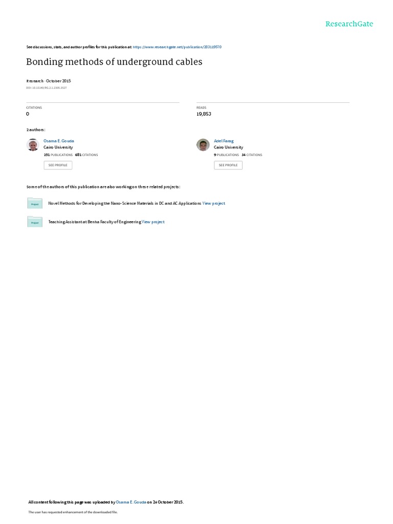 Bonding Methodsof Underground Powerb Cables | PDF | Cable | Insulator ...