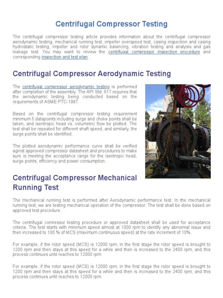 Centrifugal Compressor Testing | PDF | Nondestructive Testing ...