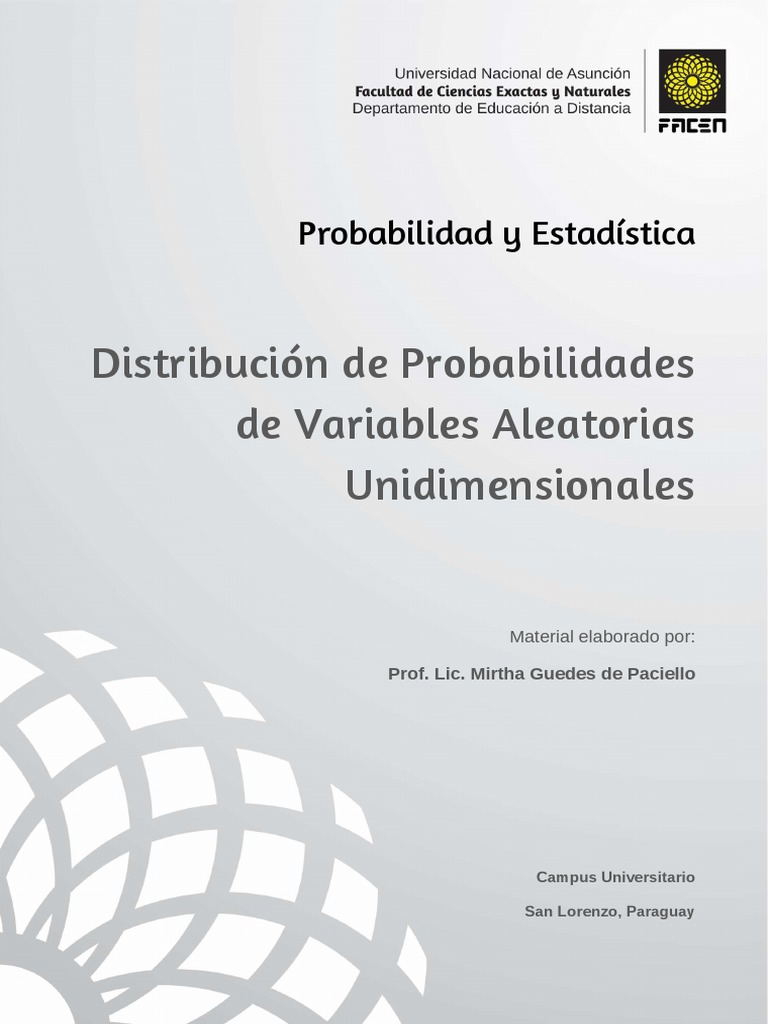 Distribucion de Probabilidades de Variables Aleatorias Unidimencionales ...