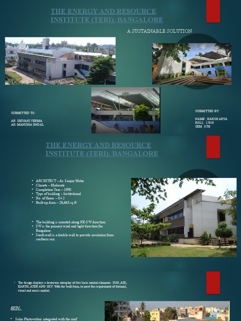The Energy and Resource Institute (Teri), Bangalore: A Sustainable ...
