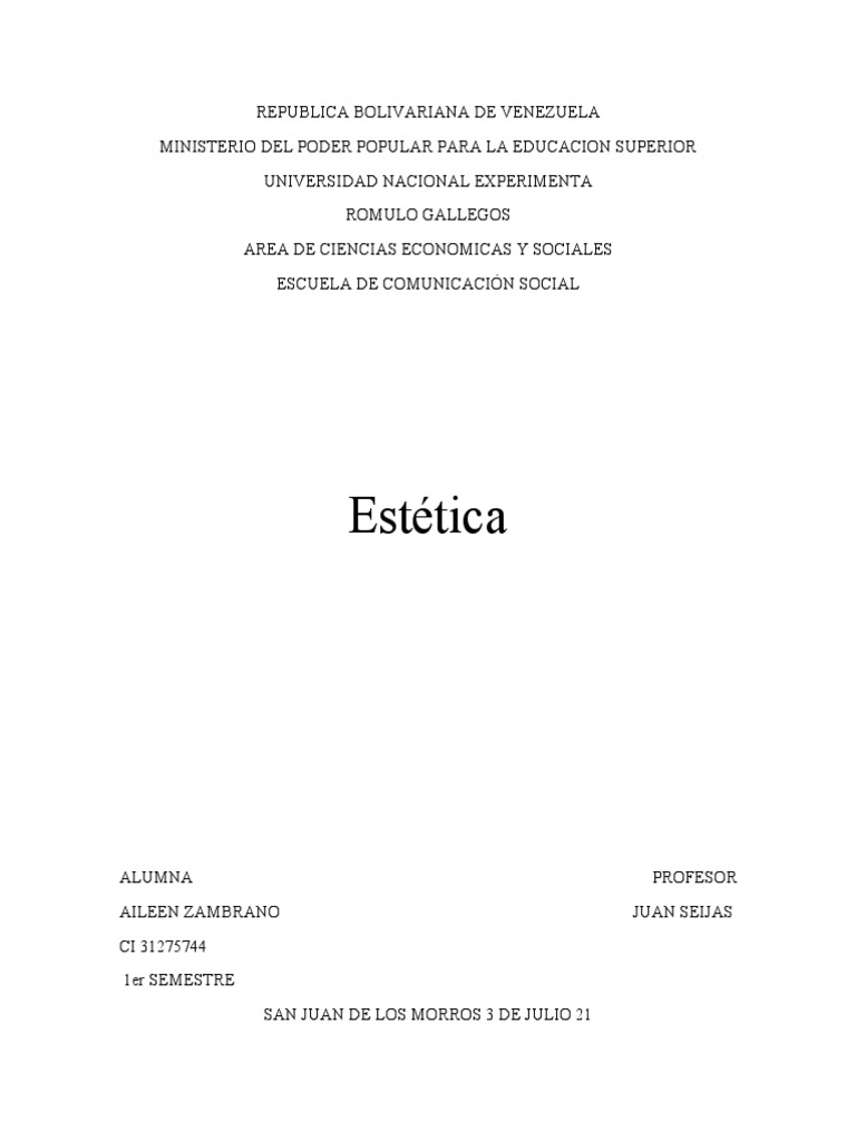 Introducción a la Estética Filosófica | PDF | Estética | Belleza