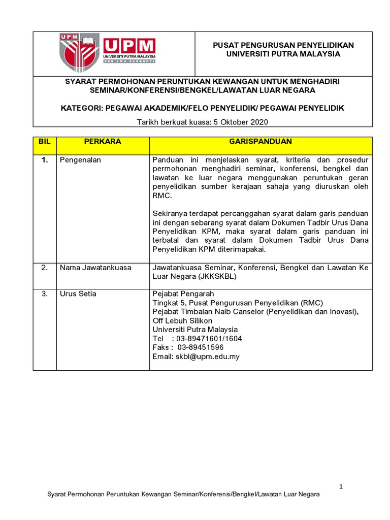Garis Panduan Permohonan SKBL - Kuatkuasa 5 Oktober 2020 | PDF