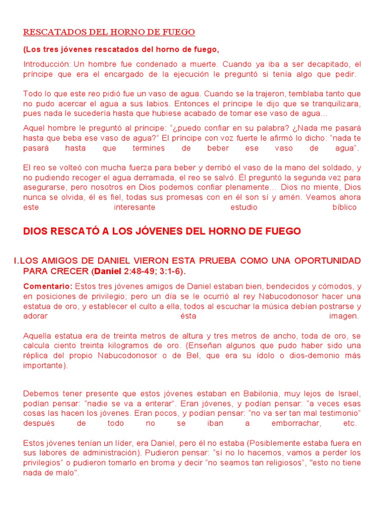 Rescatados Del Horno de Fuego | PDF | Nabucodonosor Ii | Daniel (figura ...