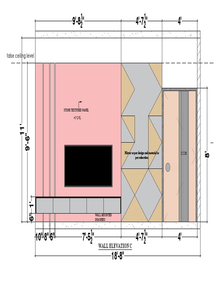 False Ceiling Level: Wall Elevation C | PDF