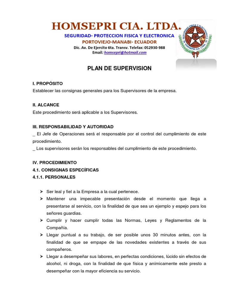 Plan de Supervision | PDF | Disciplinas | Business