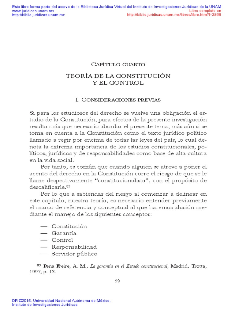 Teoría de La Constitución y El Control | PDF | Constitución | Estado ...