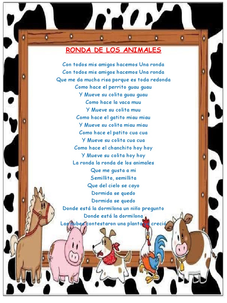 Ronda de Los Animales Cancion | PDF